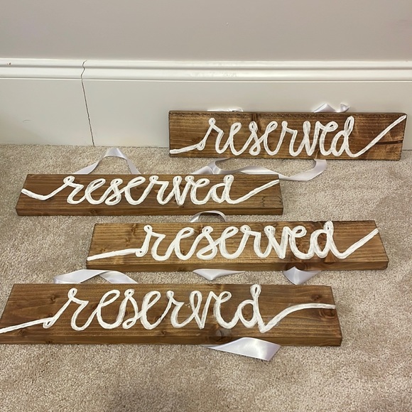 Accents | Reserved Seating Wooden Aisle Markers Set Of 4 | Poshmark